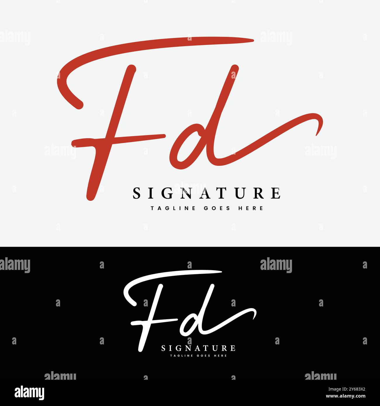 F, D, FD Initial letter logo. Alphabet FD Handwritten Signature logo ...