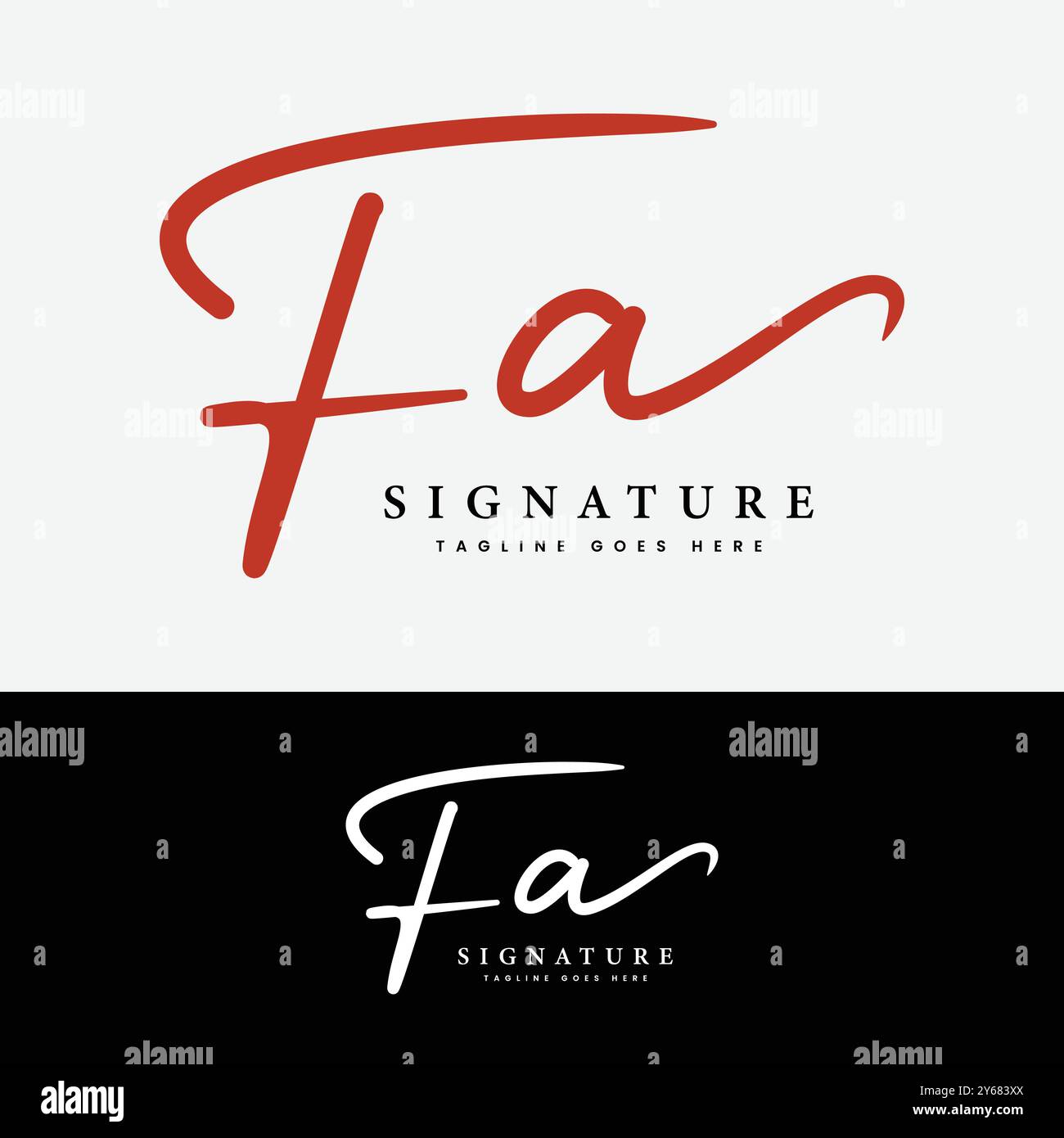F, A, FA Initial letter logo. Alphabet FA Handwritten Signature logo ...