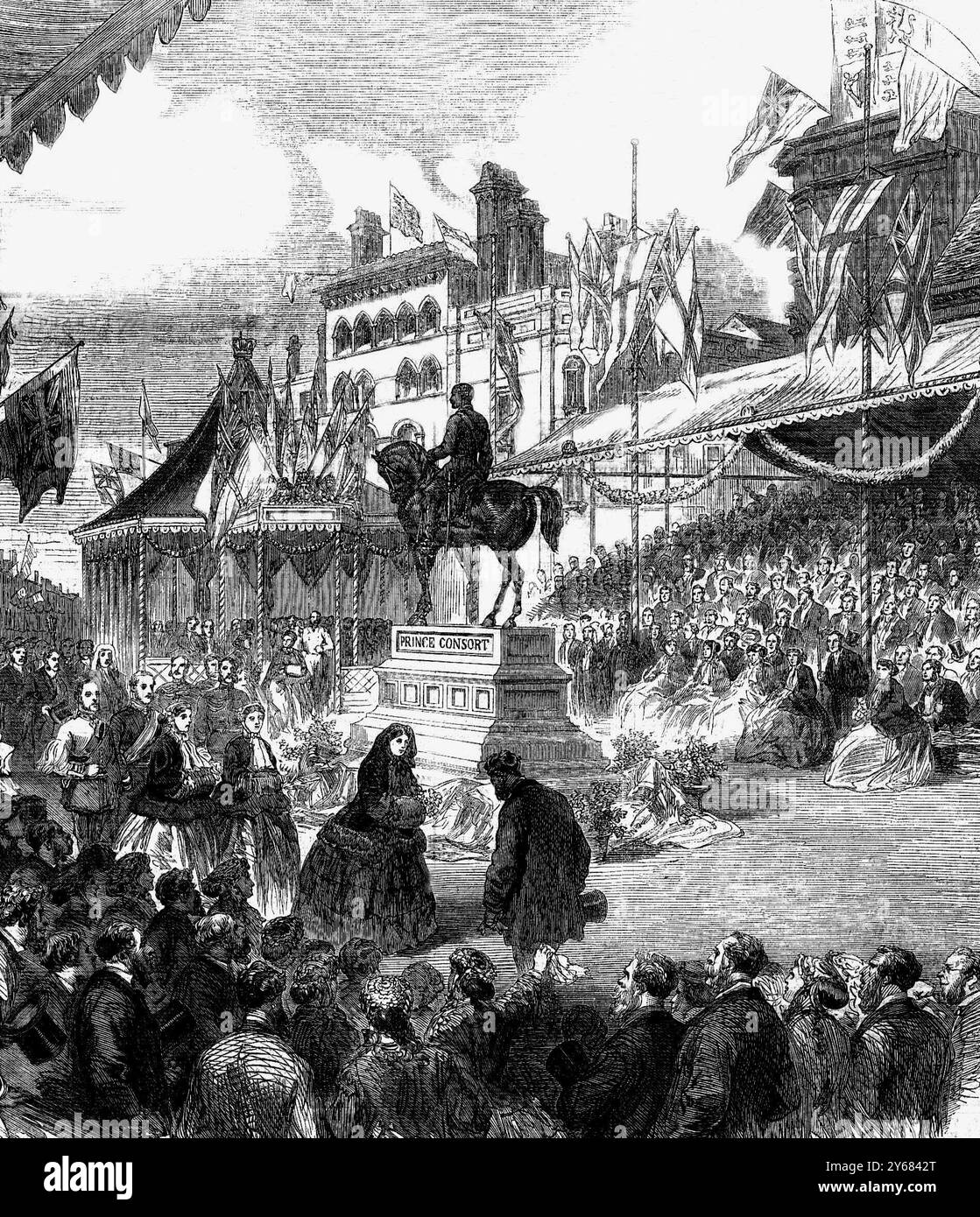 Queen Victoria at the unveiling of the statue of the Prince Consort at ...