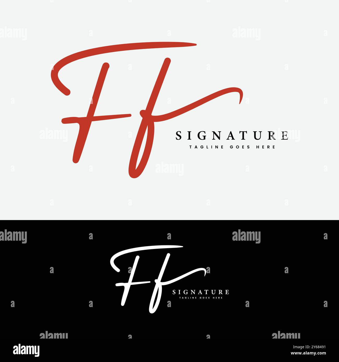 F, FF Initial letter logo. Alphabet FF Handwritten Signature logo Stock ...