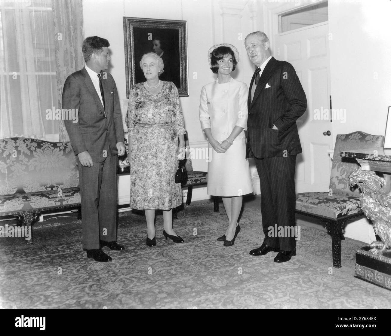 US President John F Kennedy and his wife Jacqueline & British Prime ...