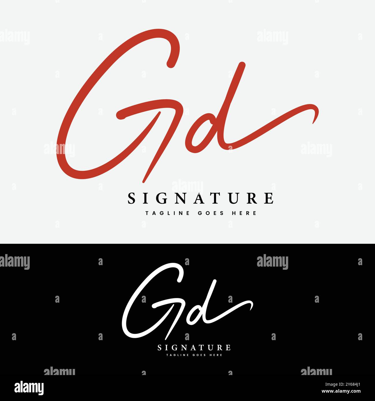 G, D, GD Initial letter logo. Alphabet GD Handwritten Signature logo Stock Vector Image & Art ...