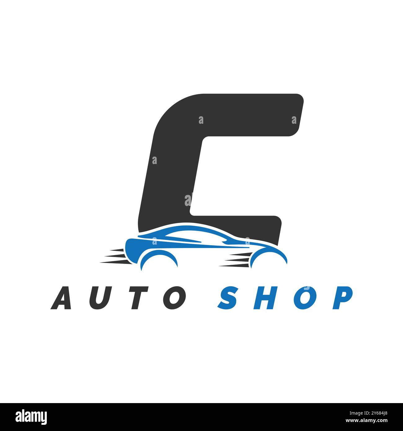 letter C logo auto mechanic with car style. Alphabet C automotive car ...