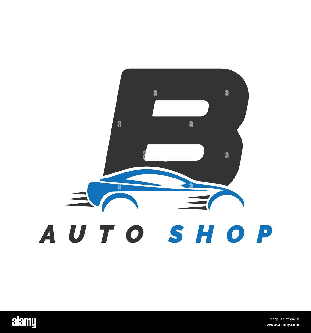 letter B logo auto mechanic with car style. Alphabet B automotive car ...