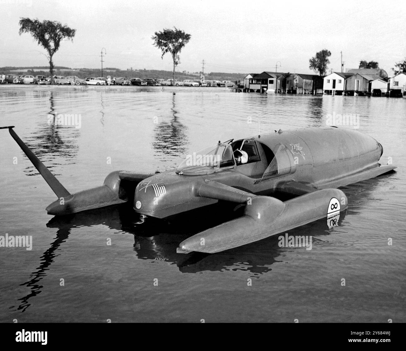 Canandaigua Lake, New York: Donald Campbell, barely visible in the ...