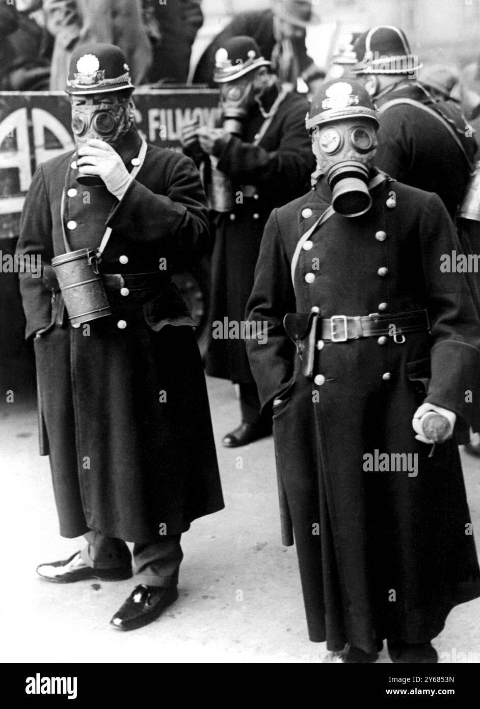 The Prague police have been equipped with gas masks and tear gas bombs ...