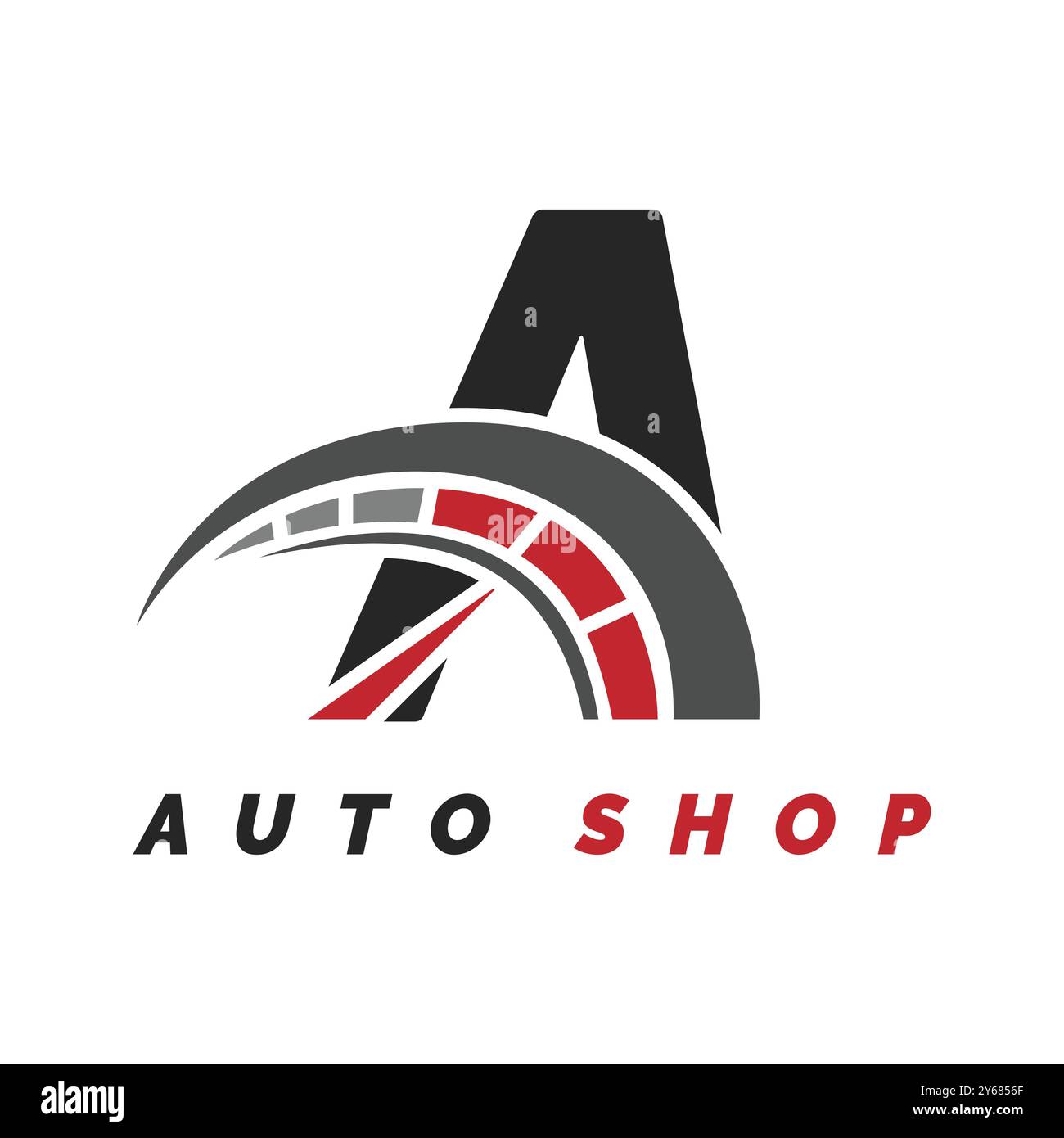 letter A logo auto mechanic with speedometer style. Alphabet A ...