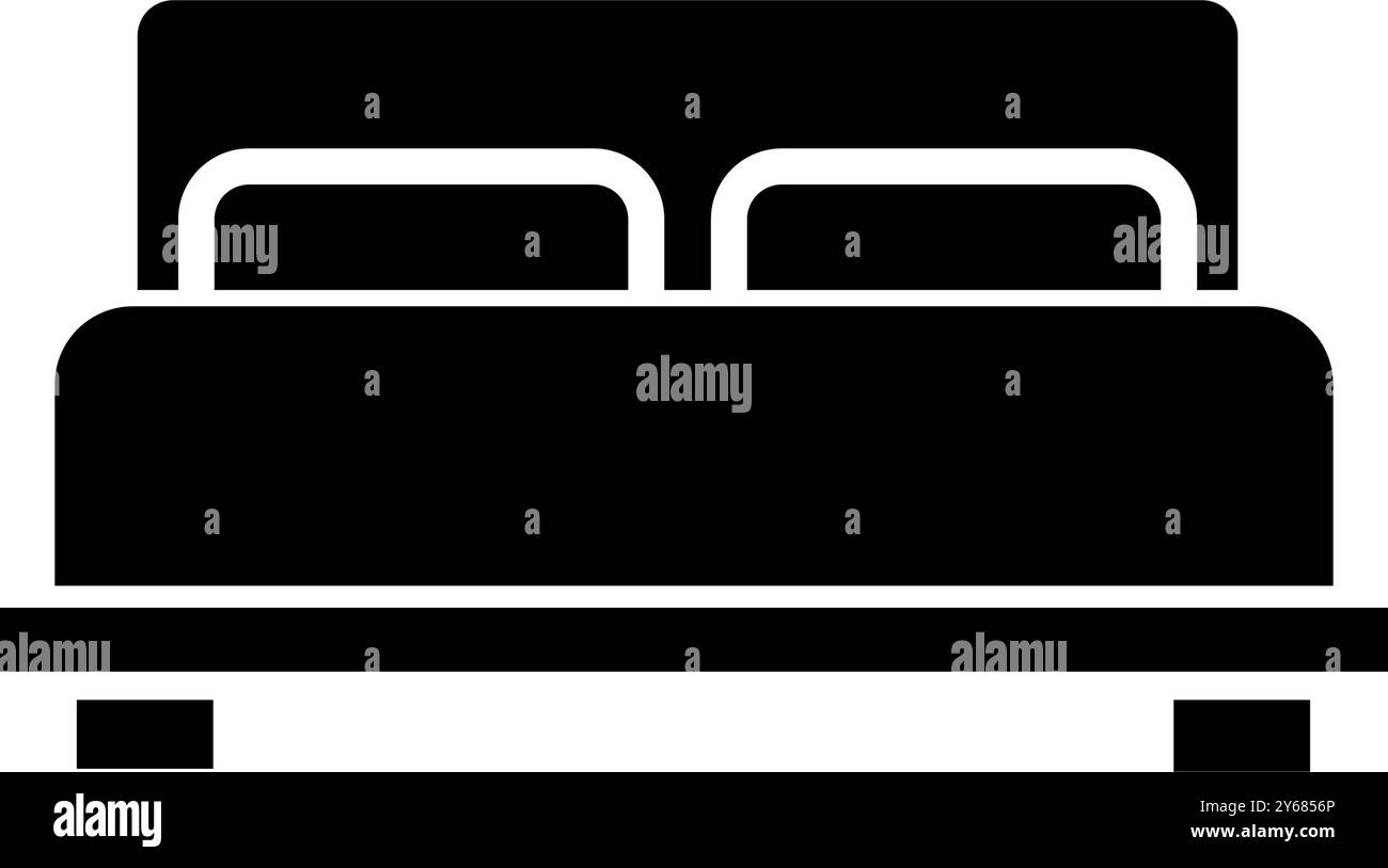 bed, overnight stay, hotel - vector icon Stock Vector Image & Art - Alamy