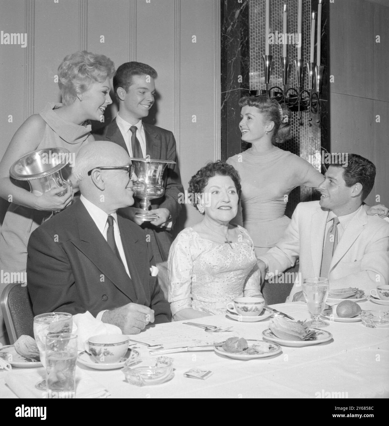 (Left to Right) Kim Novak, song writer Jimmy McHugh, actor Ross Tamblyn ...