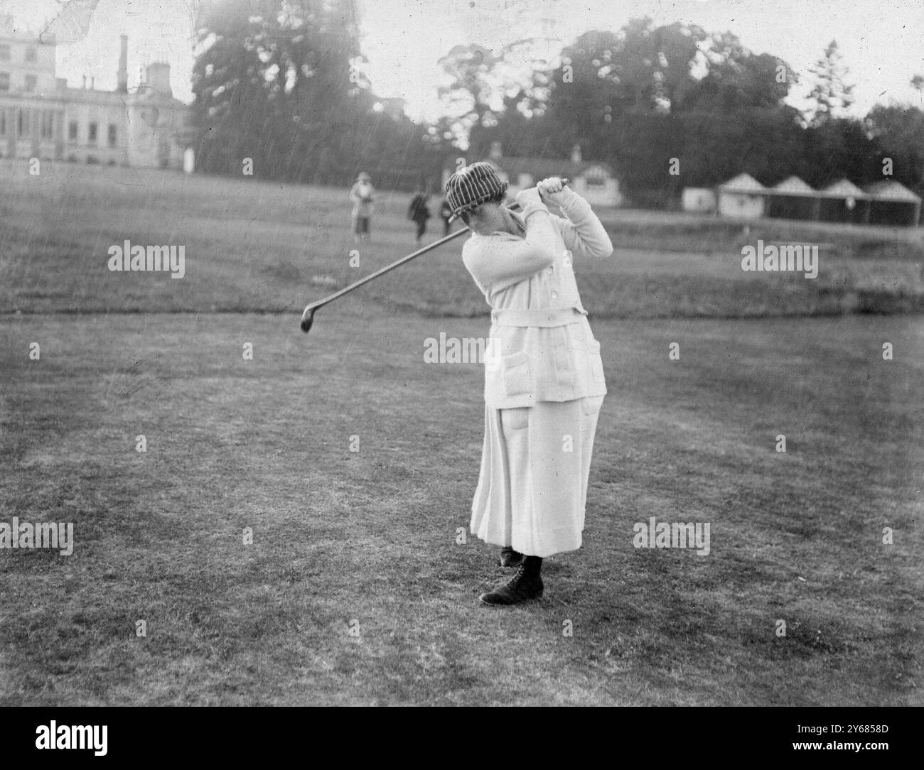 Mrs Robert Fleming completes her backswing in the Lady Parliamentary ...