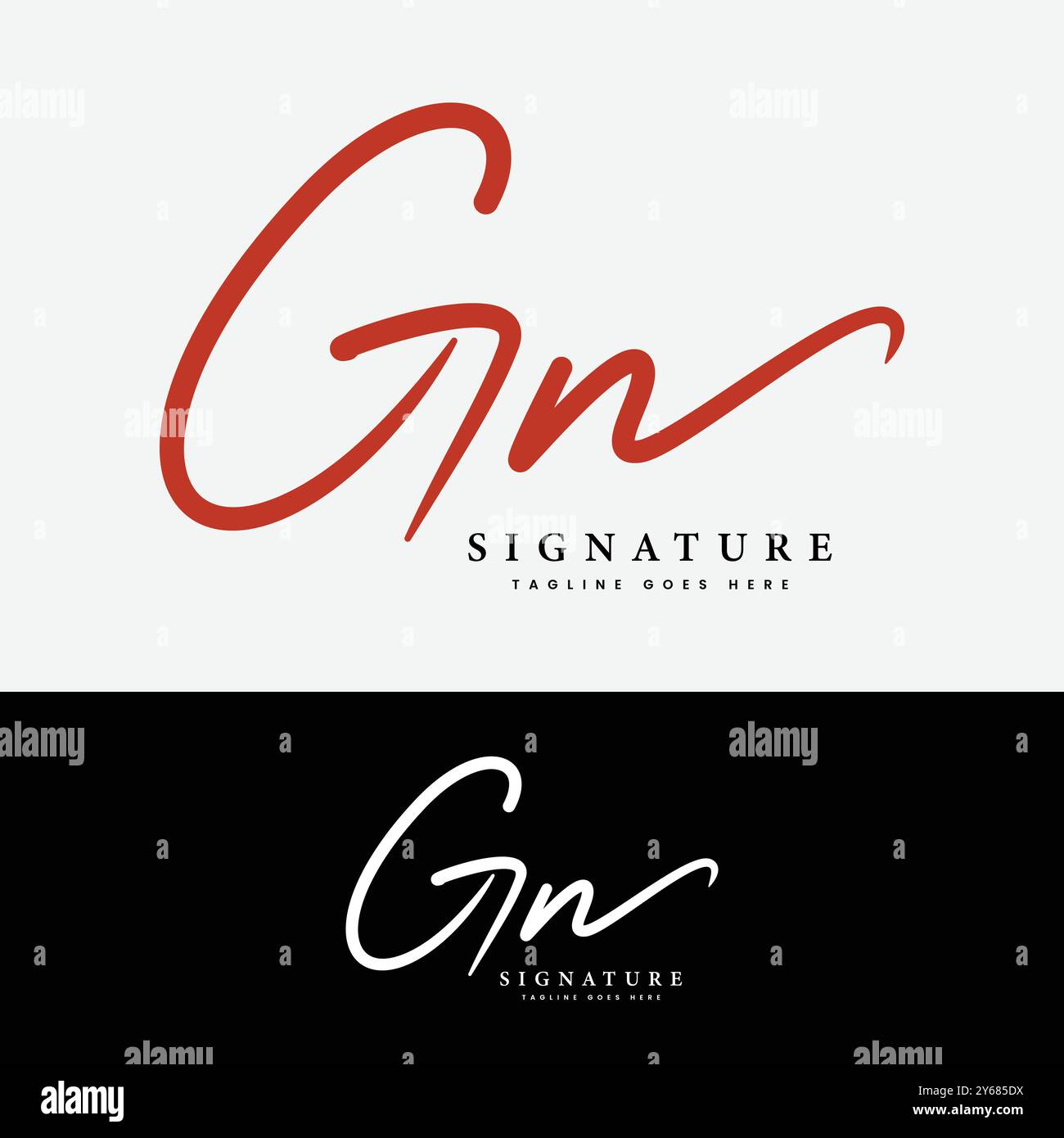 G, N, GN Initial letter logo. Alphabet GN Handwritten Signature logo ...