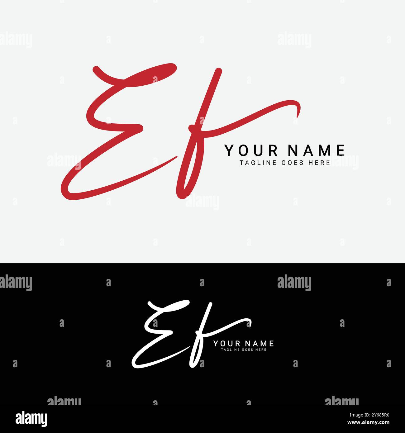 E, F, EF Initial letter logo. Alphabet EF Handwritten Signature logo ...