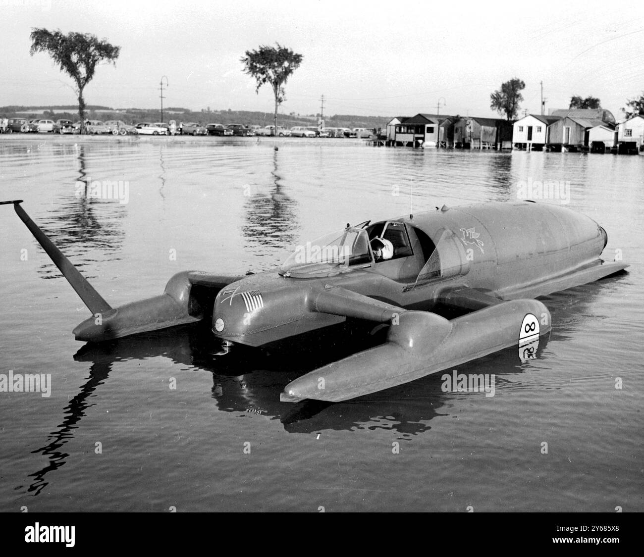 Canandaigua Lake, New York: Donald Campbell, barely visible in the ...