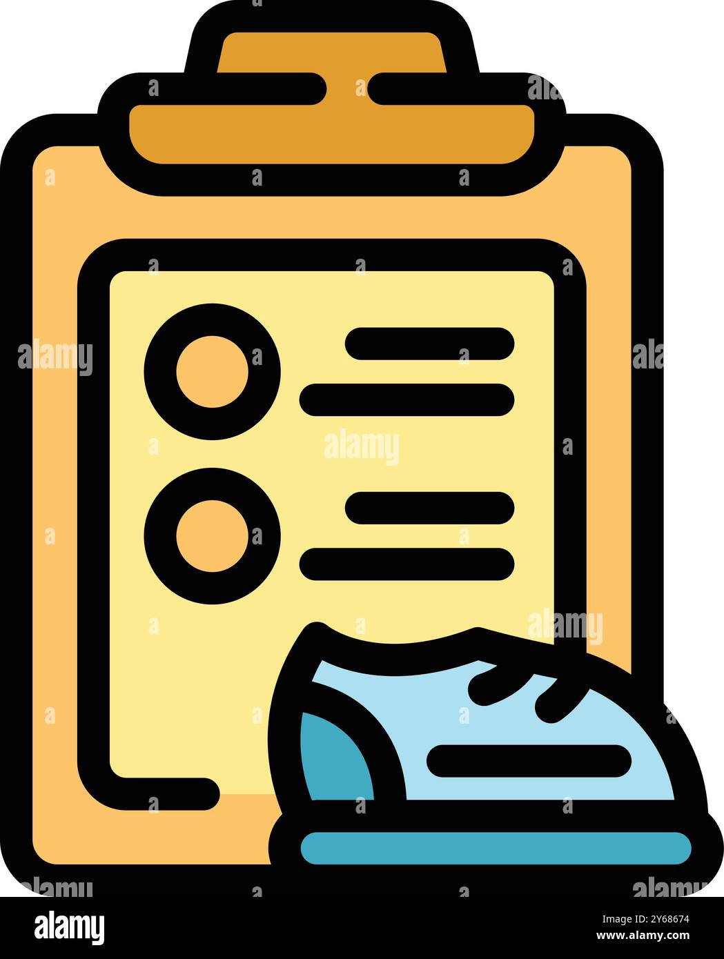 This vector illustration features a clipboard with a running schedule ...