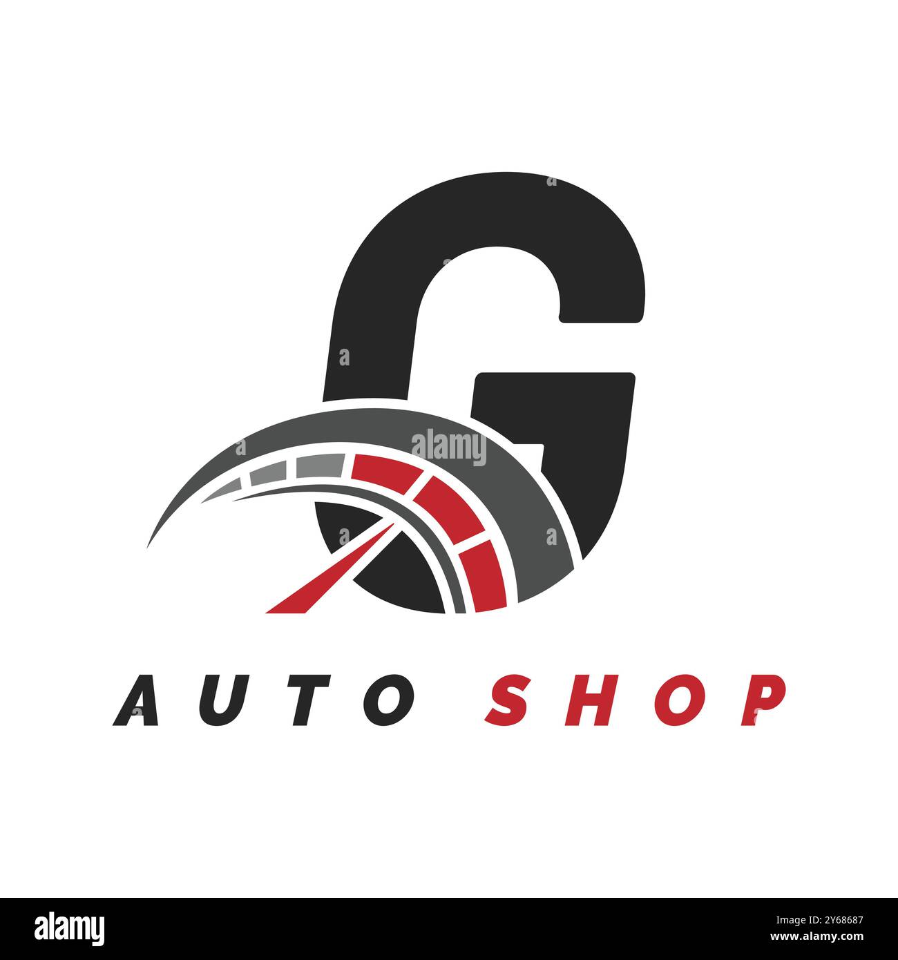 letter G logo auto mechanic with speedometer style. Alphabet G ...