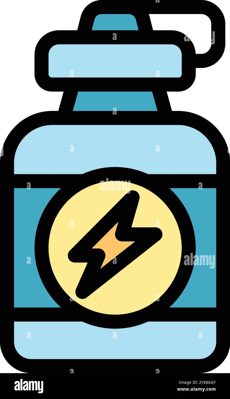 Energy drink bottle with lightning bolt symbol, representing a quick ...