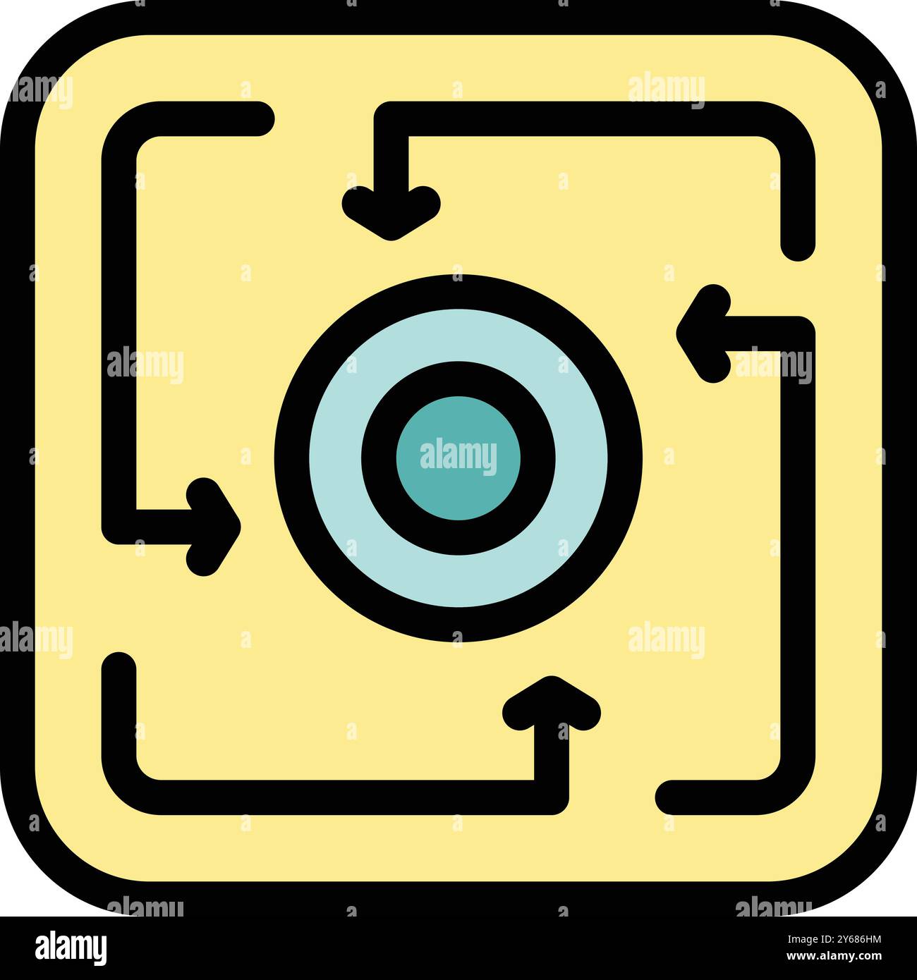 Simple icon representing the concept of core business purpose with ...