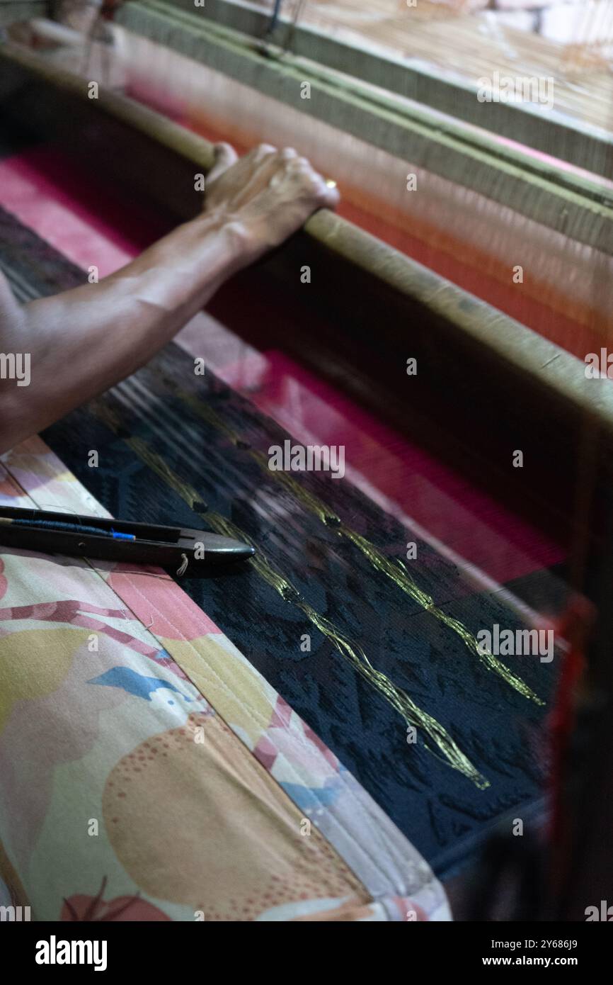 Traditional handmade weaving technique, handloom. Bangladesh Stock ...