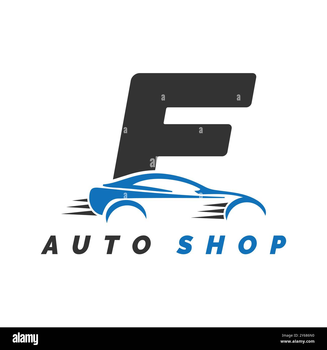 letter F logo auto mechanic with car style. Alphabet F automotive car ...