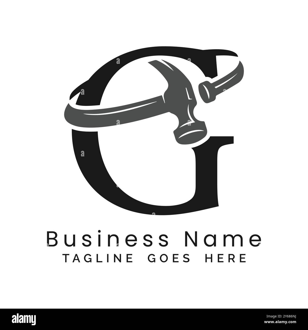 G Letter logo construction vector for woodworking company. Alphabet G ...