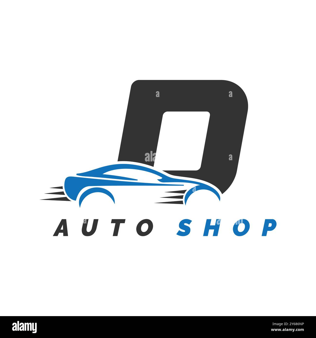 letter D logo auto mechanic with car style. Alphabet D automotive car ...