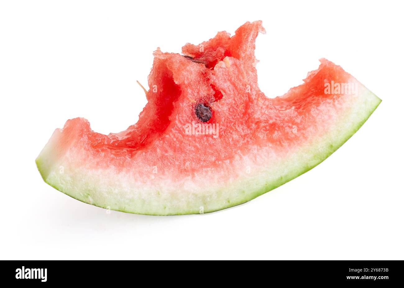 Slice watermelon with bite isolated on white background Stock Photo - Alamy
