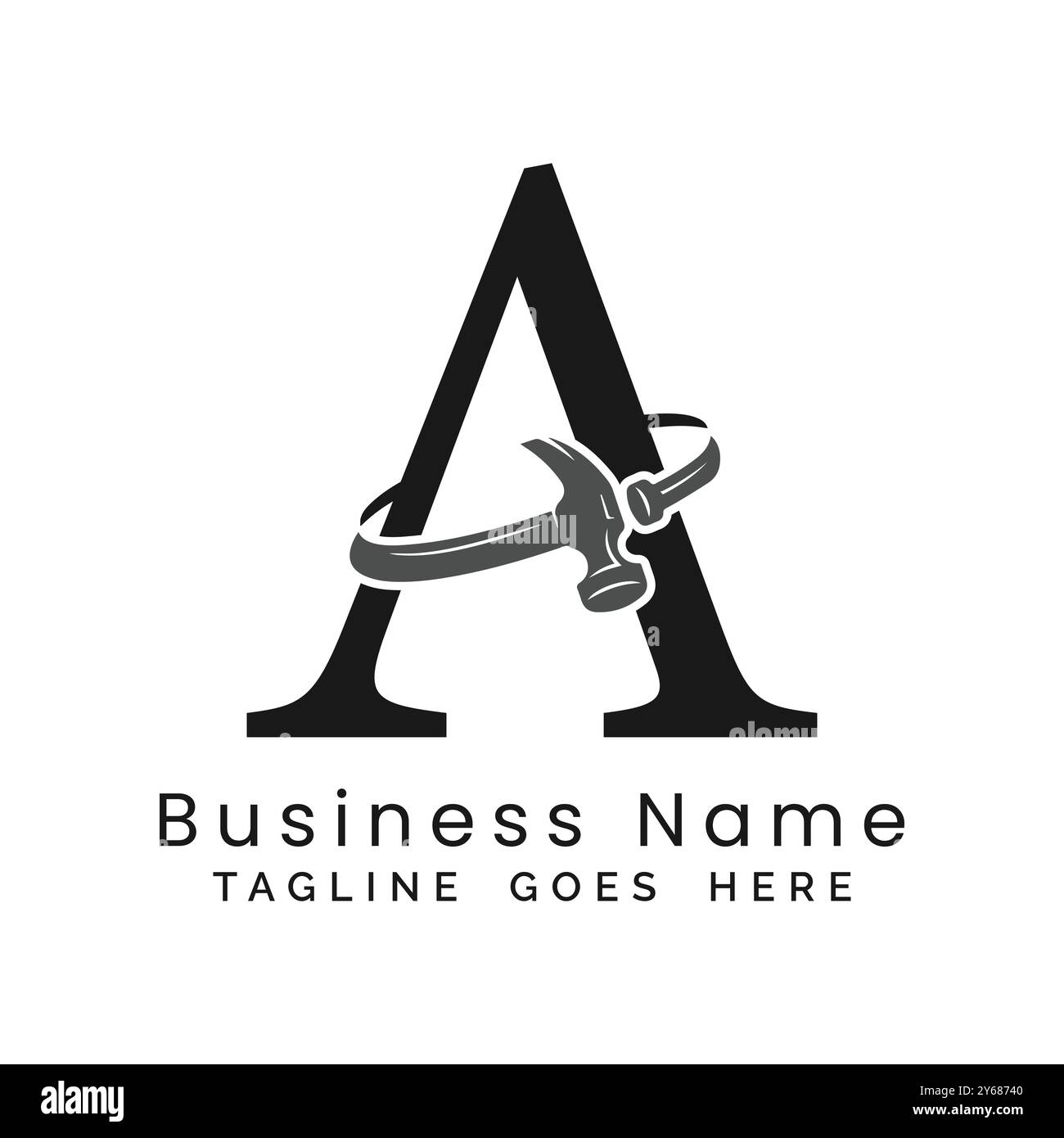 A Letter logo construction vector for woodworking company. Alphabet A ...