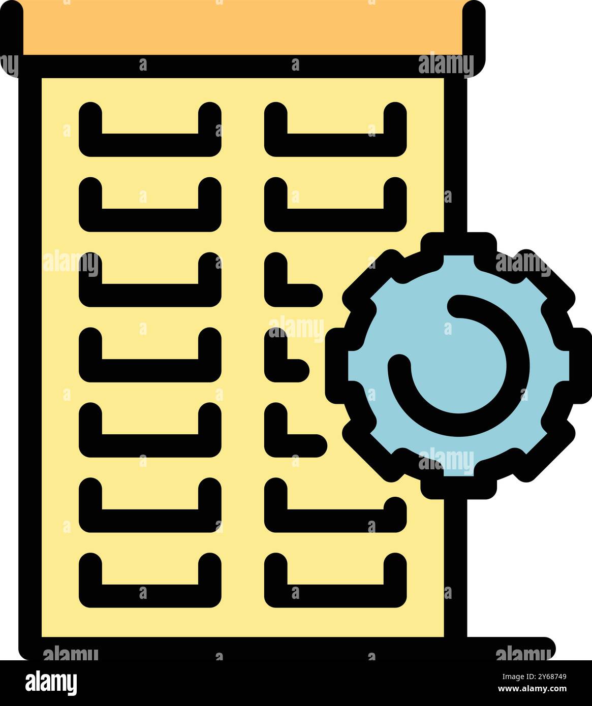 Building management system with a gear representing smart building ...