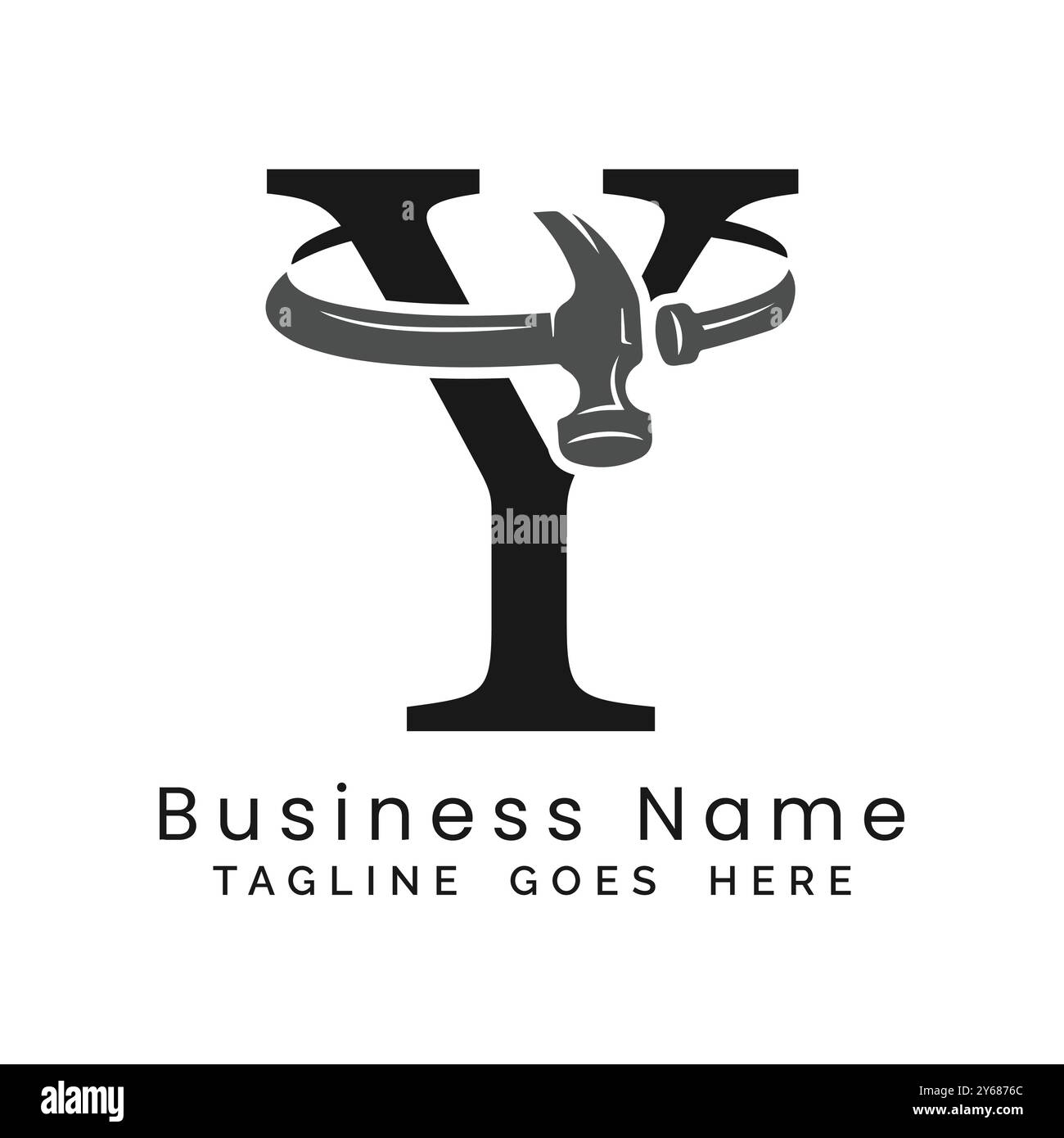 Y Letter logo construction vector for woodworking company. Alphabet Y ...