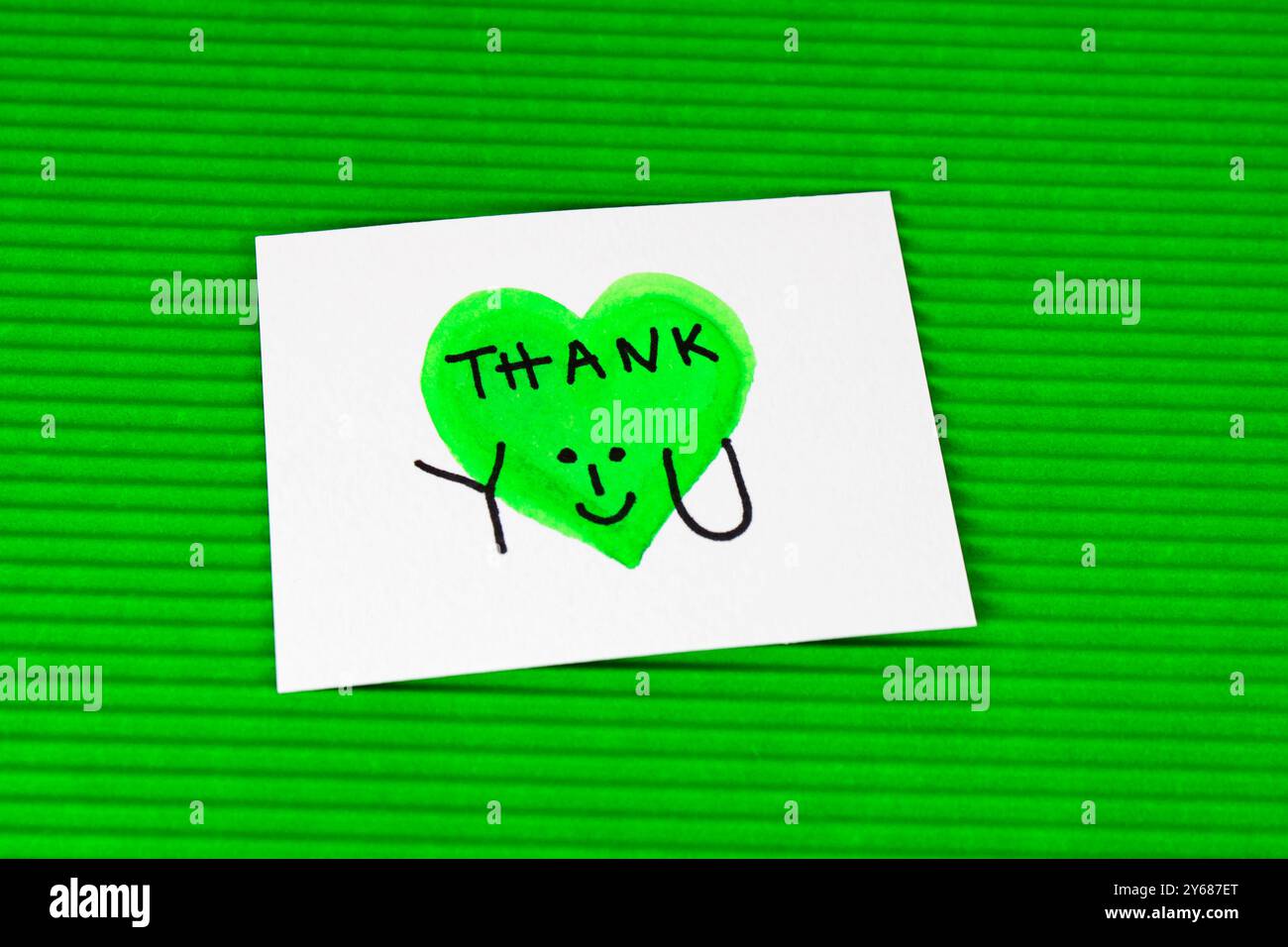 Card with hearts expressing gratitude Stock Photo - Alamy
