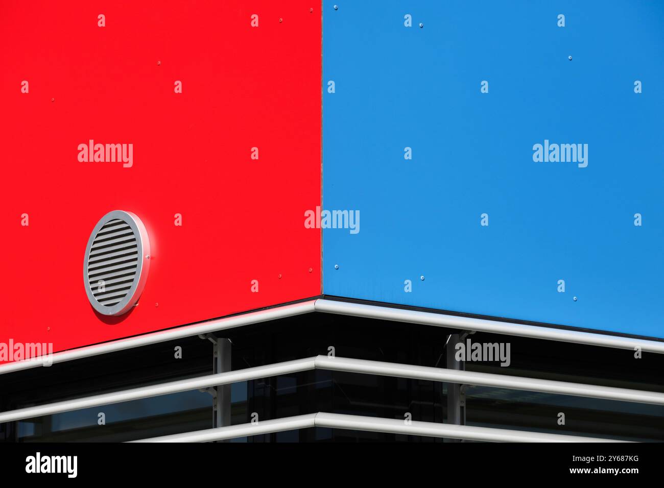 Ventilation system and circle vent window on a wall Stock Photo - Alamy