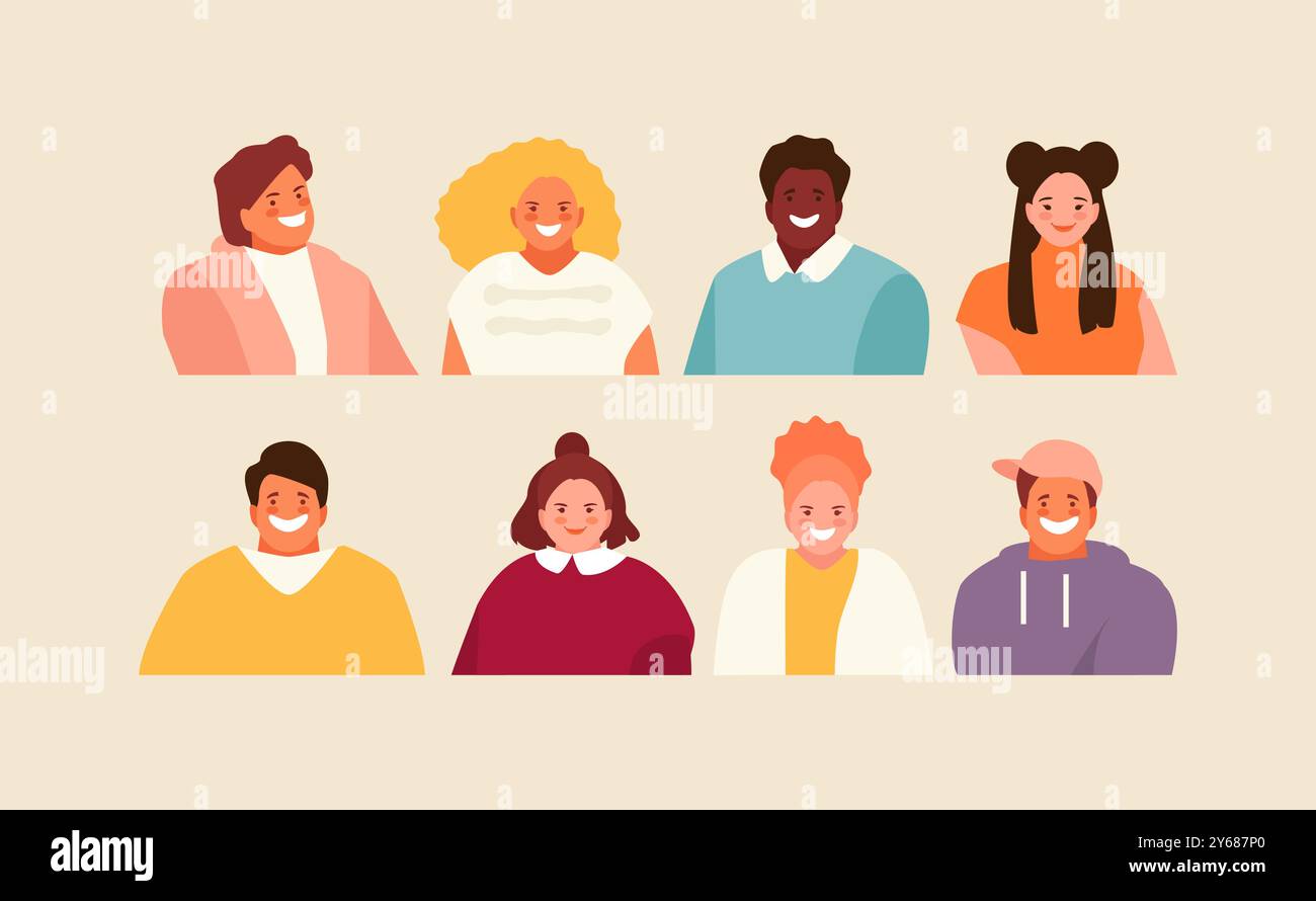 Collection of various children avatars. Boys and girls of different ...