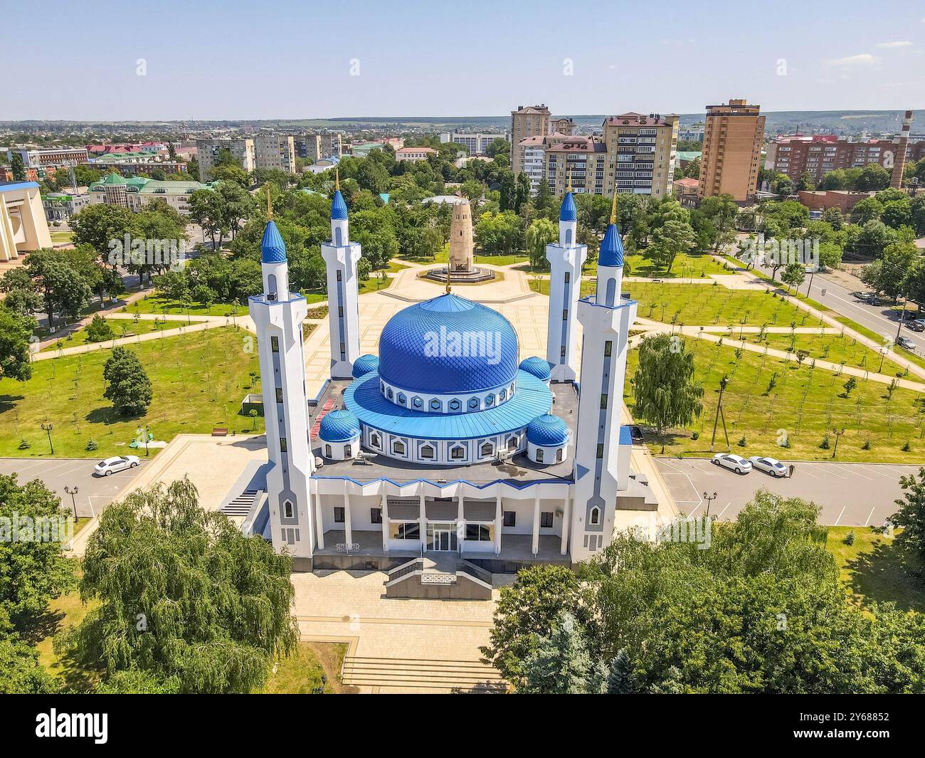 The beautiful mosque in Maykop, Adygea Republic at North Caucasus ...