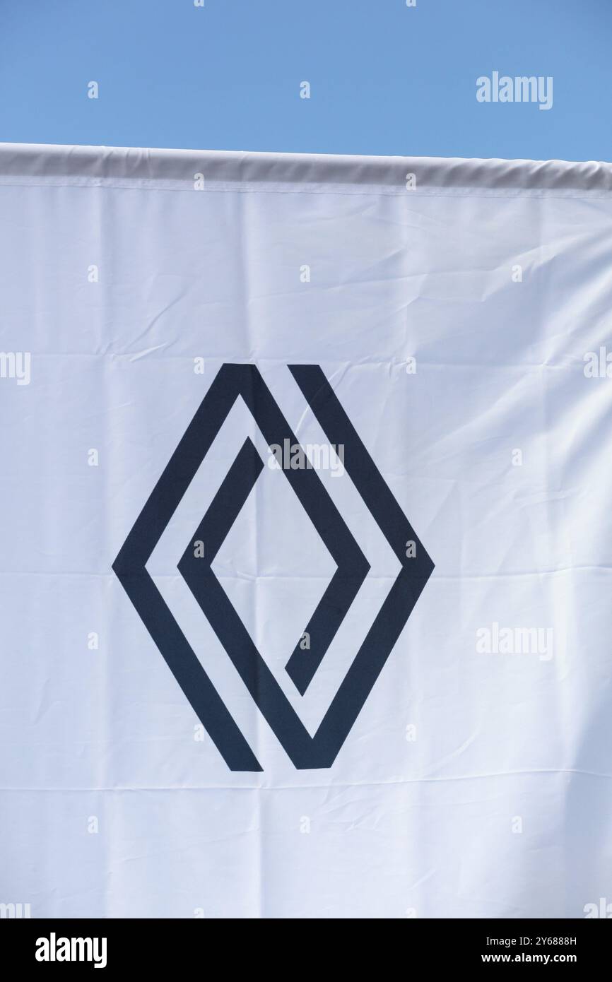 Chatillon sur Chalaronne, France - April 22, 2024: Renault logo on a ...