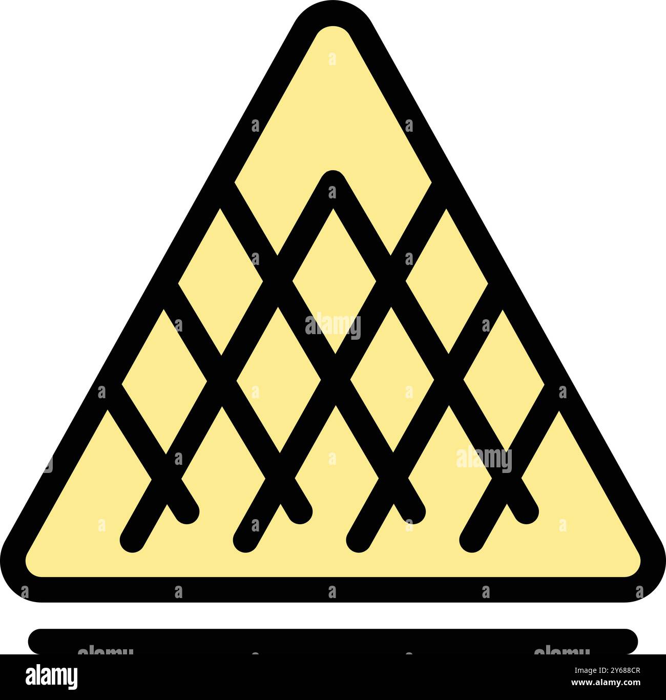 Simple yellow and black louvre pyramid icon depicting the famous paris ...