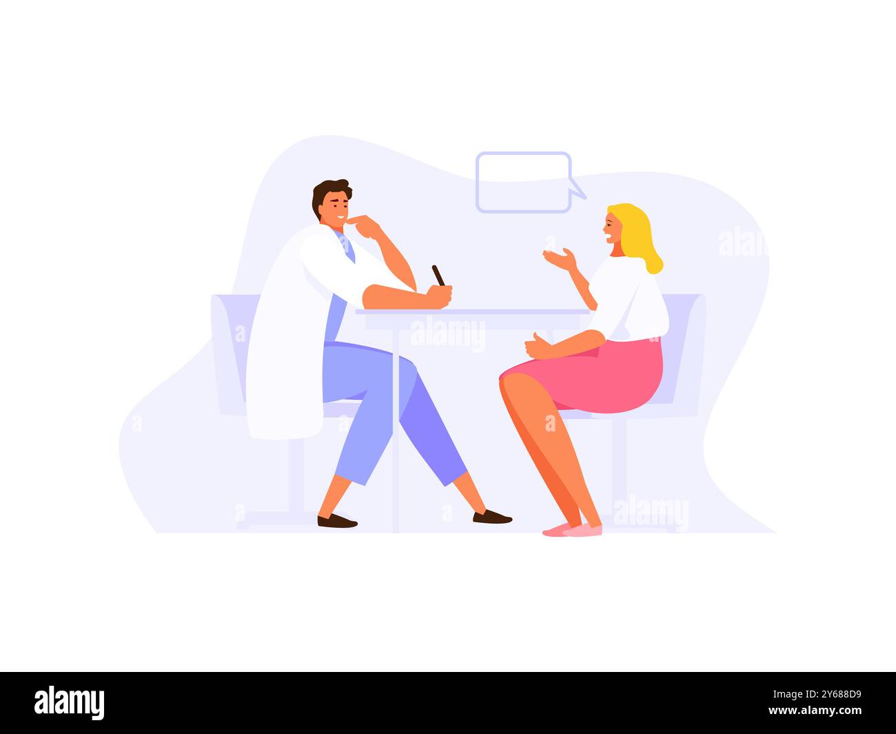 Female patient complains to the doctor. Treatment and medical service ...