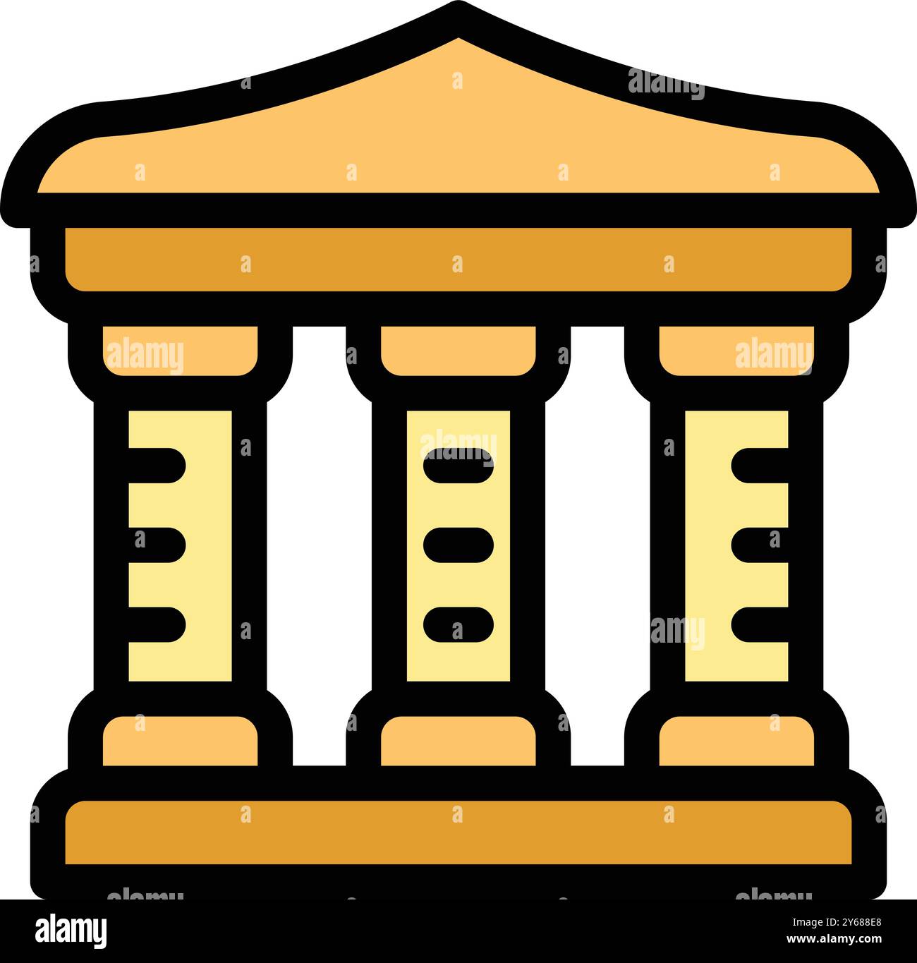 This icon represents a building from antiquity, featuring iconic ...