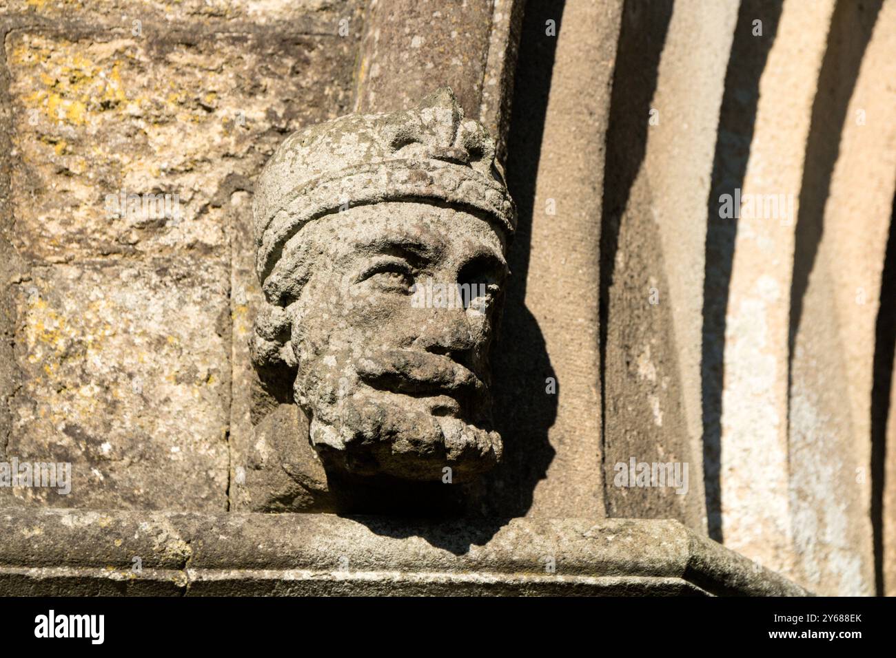 Stone head on a cemetery chapel at Lancaster Cemetery Stock Photo - Alamy