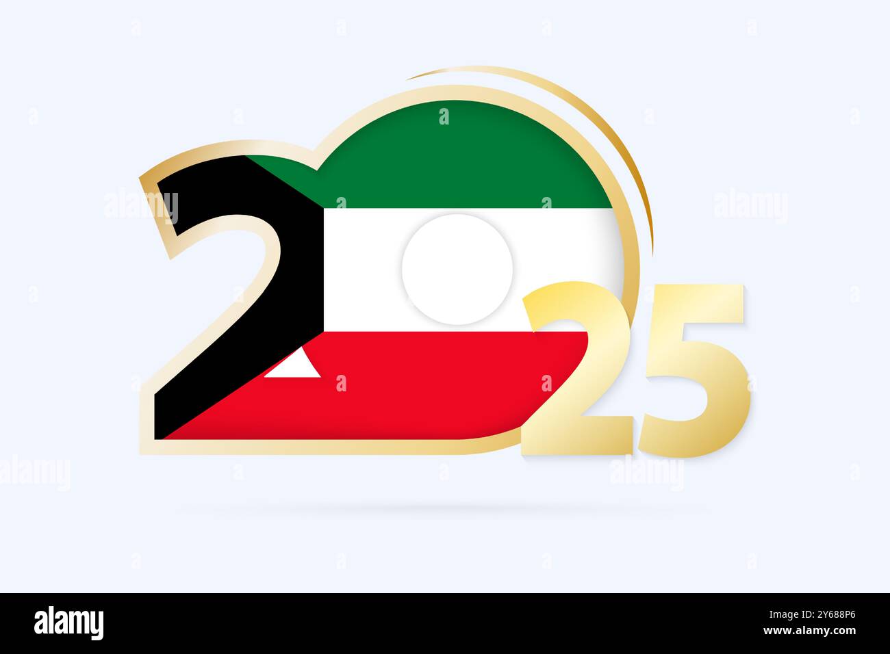 Year 2025 with Kuwait Flag pattern. Vector Illustration Stock Vector ...