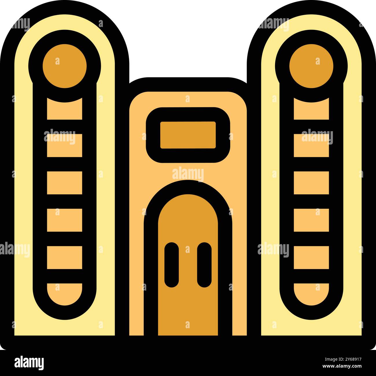 Simple vector icon representing the facade of a traditional arabic ...