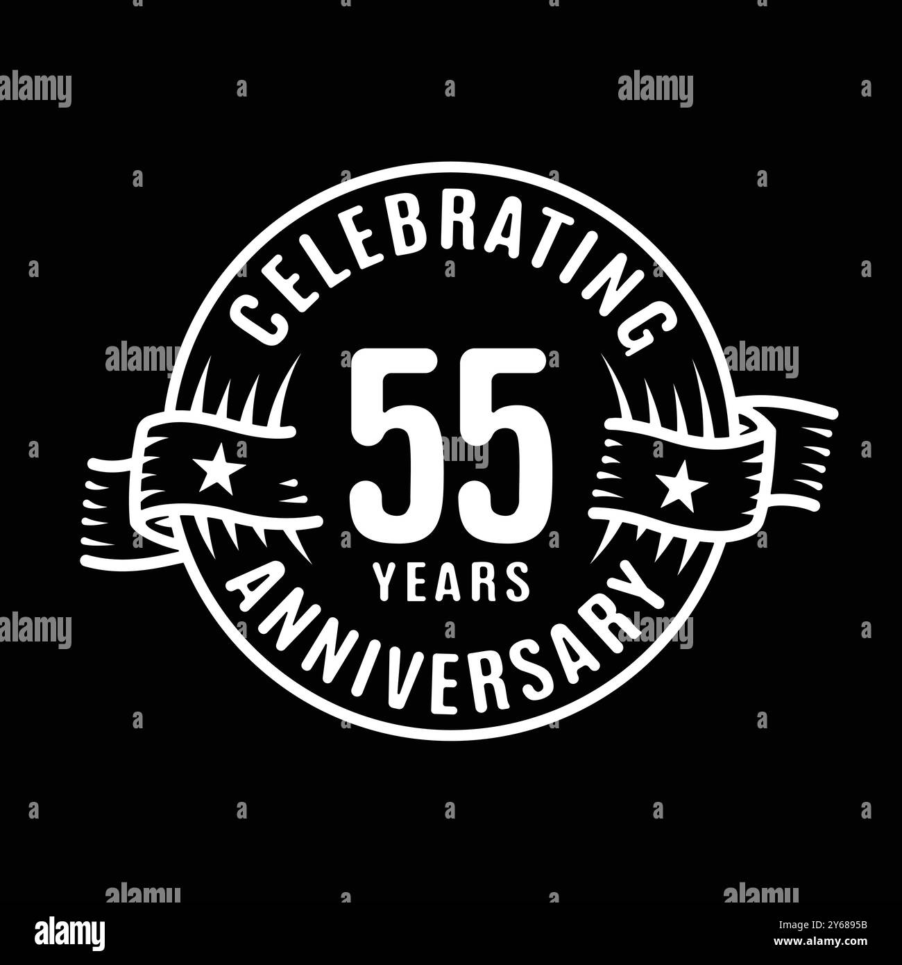 55 years logo design template. 55th anniversary vector and illustration ...