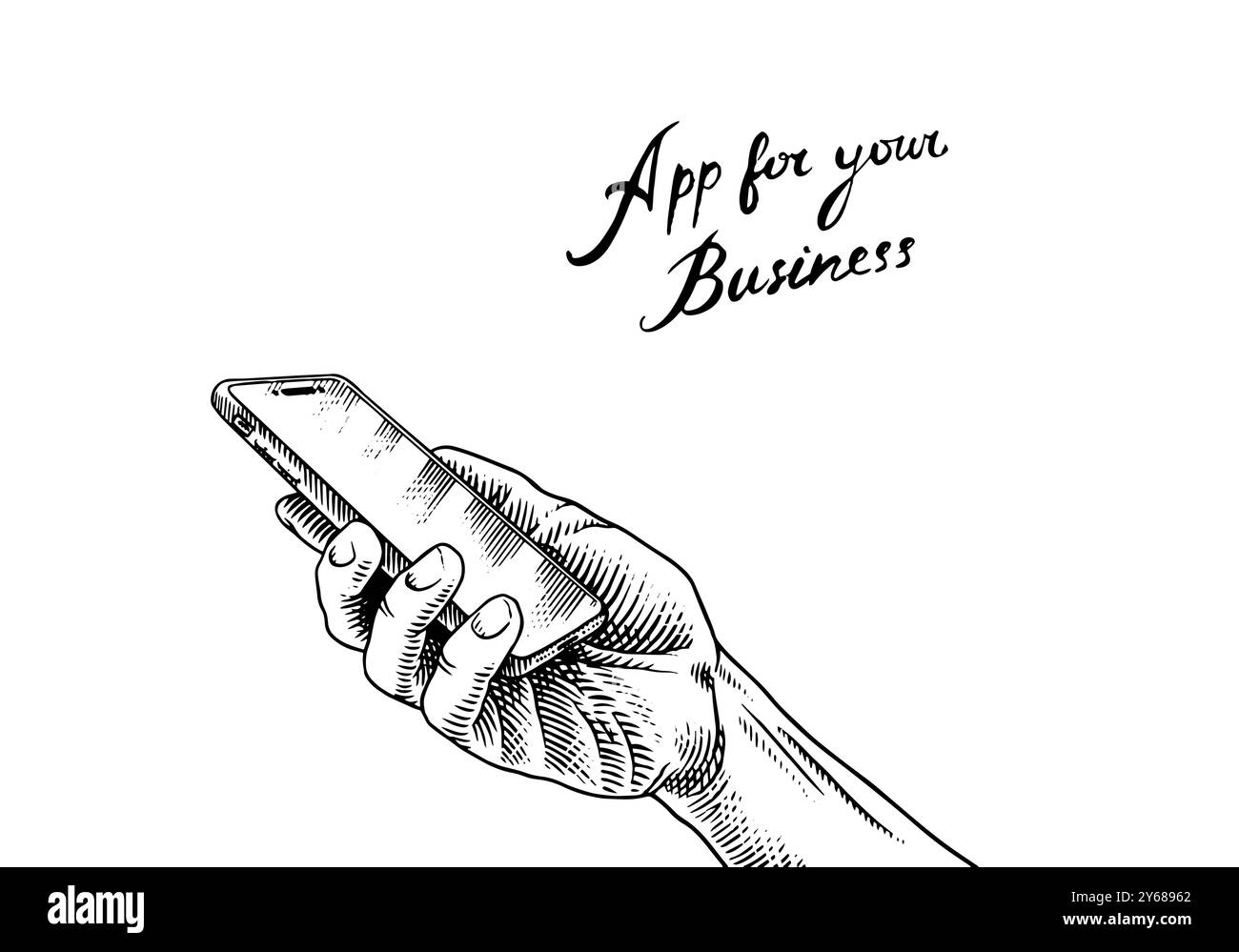 Hand Holding Mobile Smart Phone With Blank Screen Vector Clipart