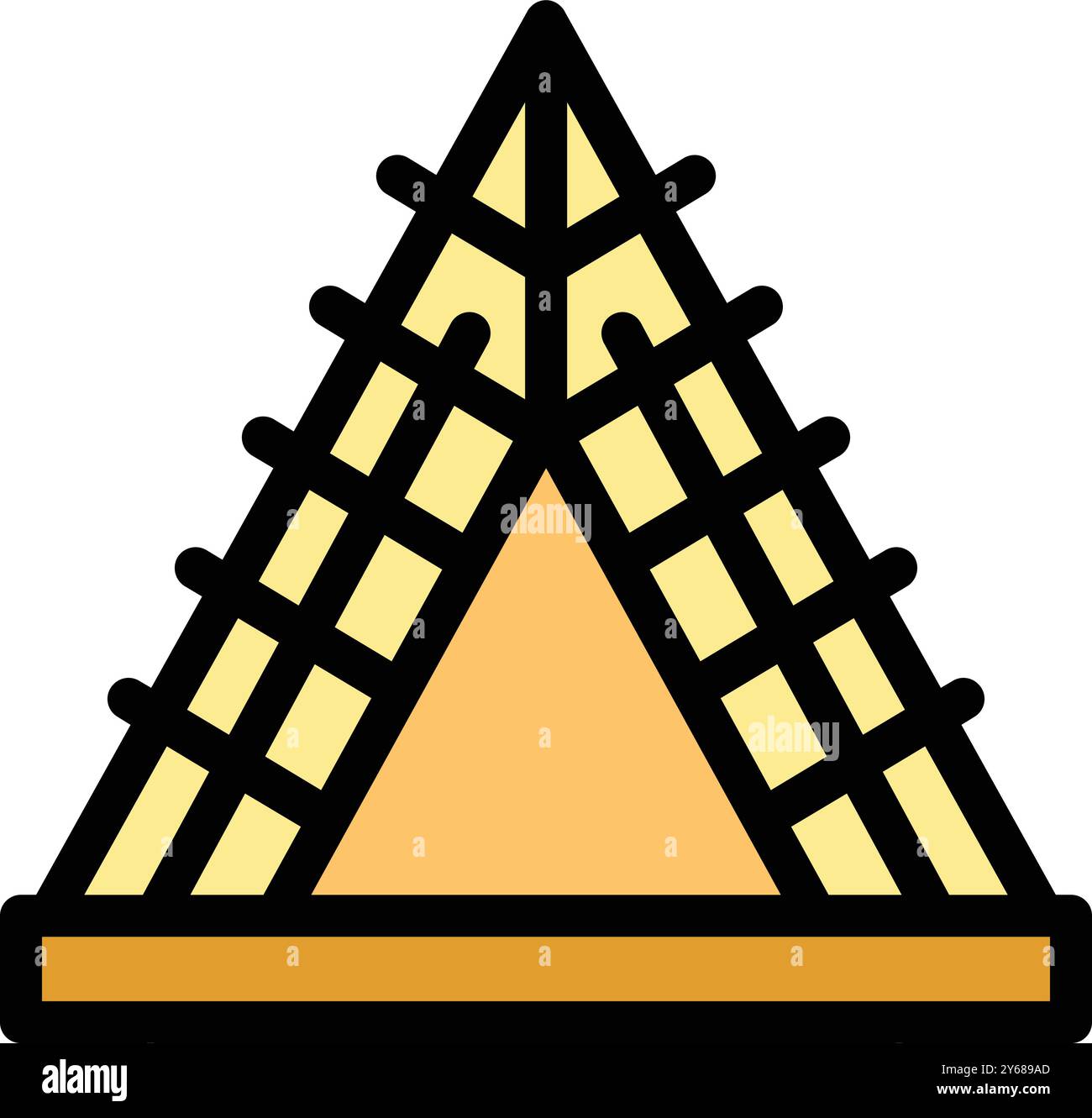 Simple icon of a teepee, the traditional dwelling of the native people ...