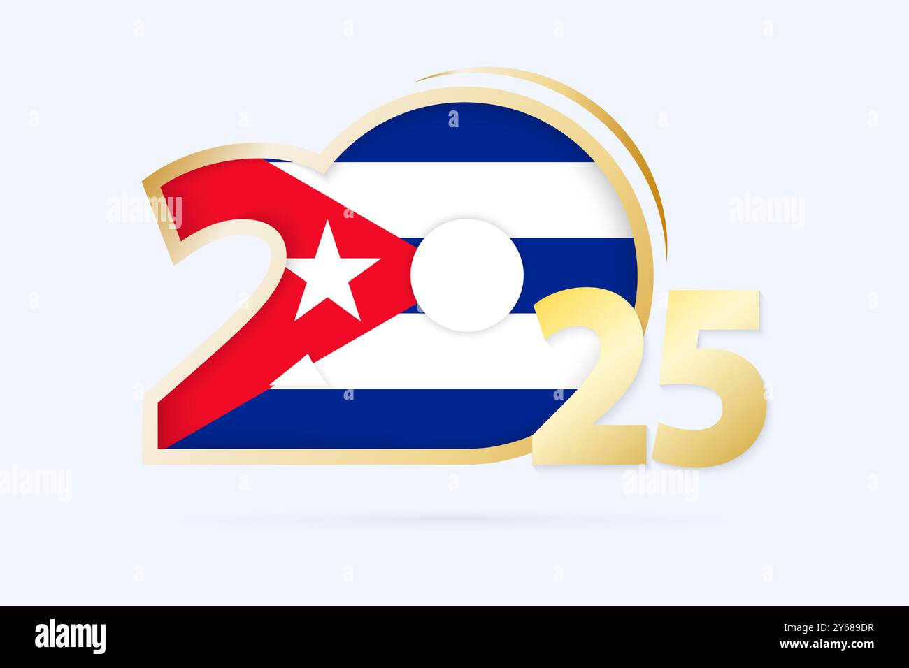 Year 2025 with Cuba Flag pattern. Vector Illustration Stock Vector ...