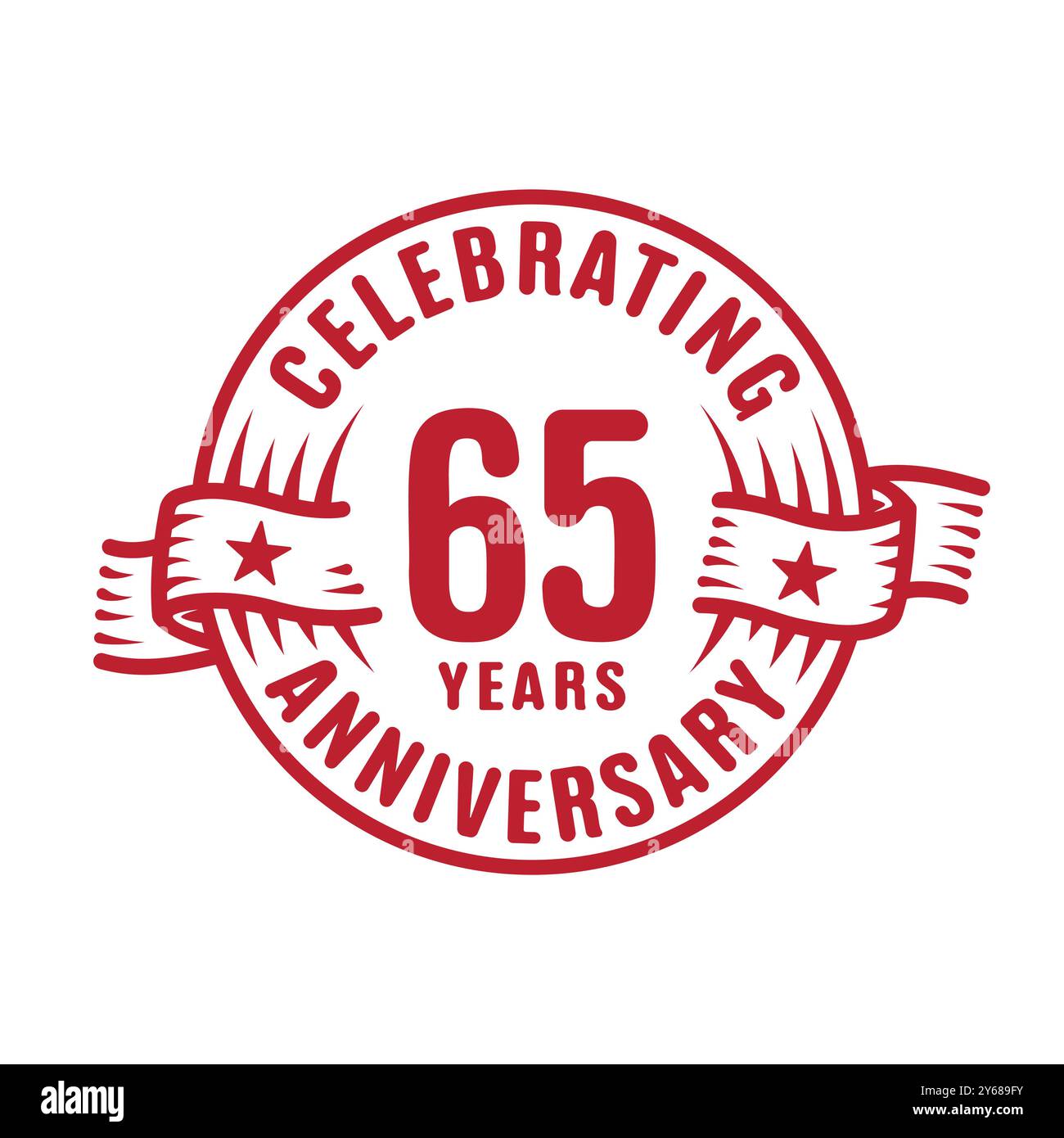 65 years logo design template. 65th anniversary vector and illustration ...