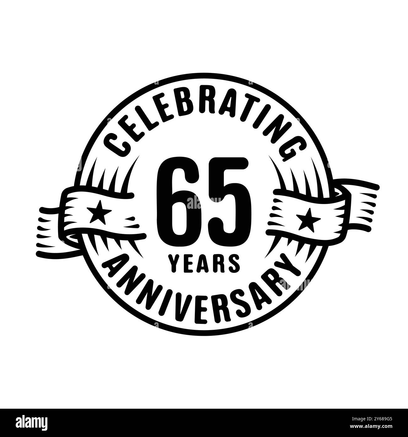 65 years logo design template. 65th anniversary vector and illustration ...