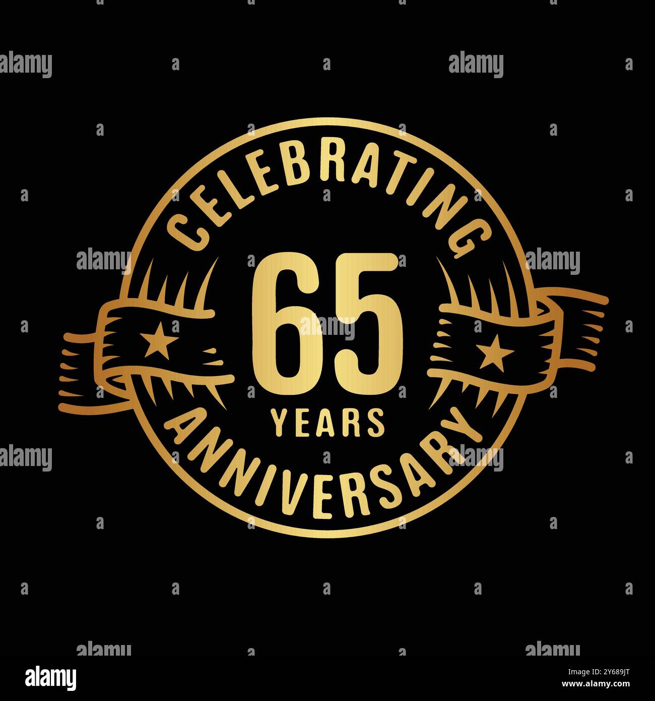 65 years logo design template. 65th anniversary vector and illustration ...