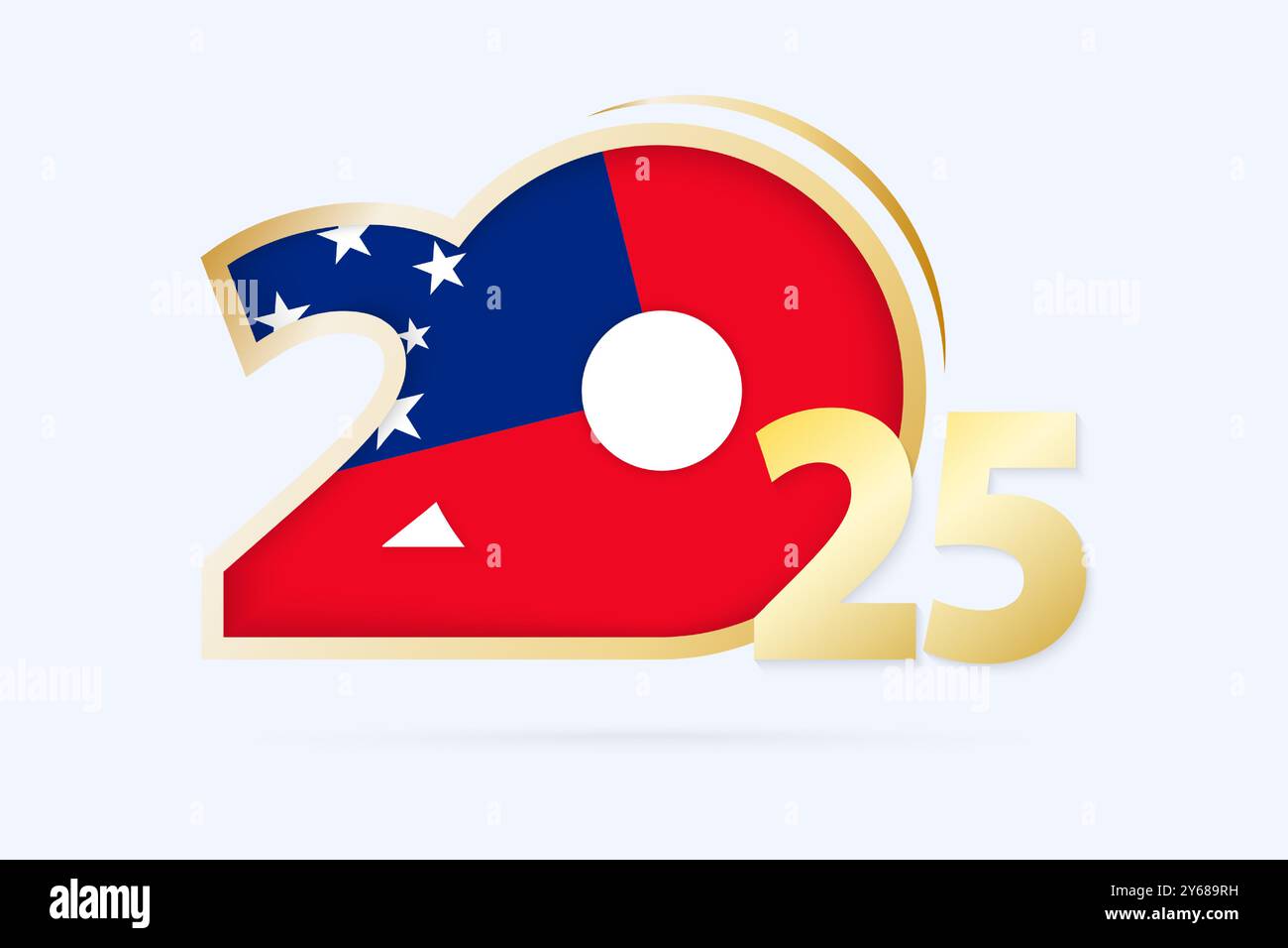 Year 2025 with Samoa Flag pattern. Vector Illustration Stock Vector ...