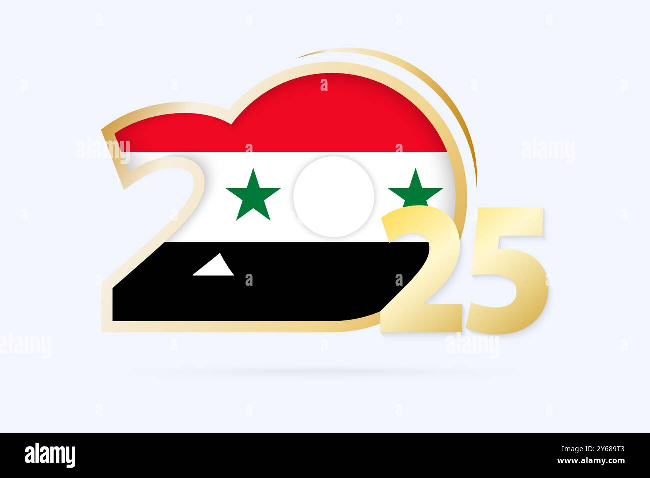 Year 2025 with Syria Flag pattern. Vector Illustration Stock Vector ...