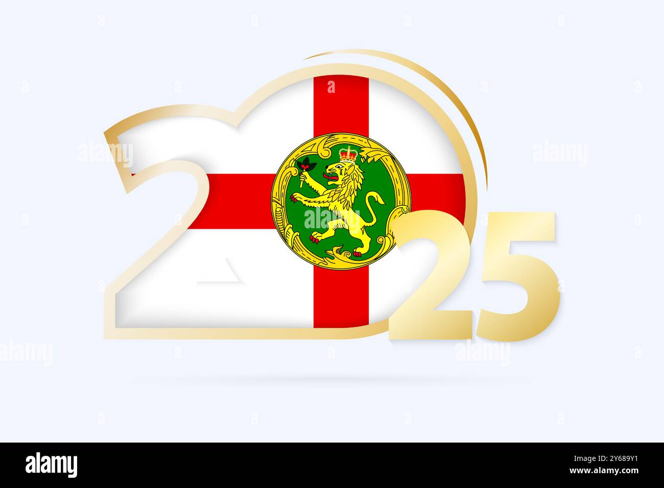 Year 2025 with Alderney Flag pattern. Vector Illustration Stock Vector ...